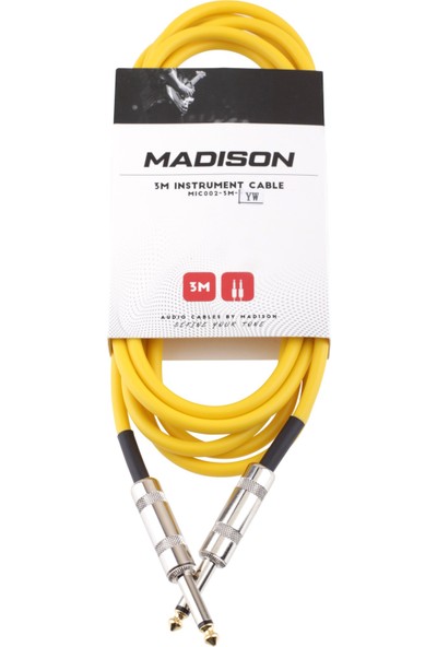 Madison Gitar Kablosu 3 Metre- Sarı Madison Gitar Kablosu 3 Metre- Sarı