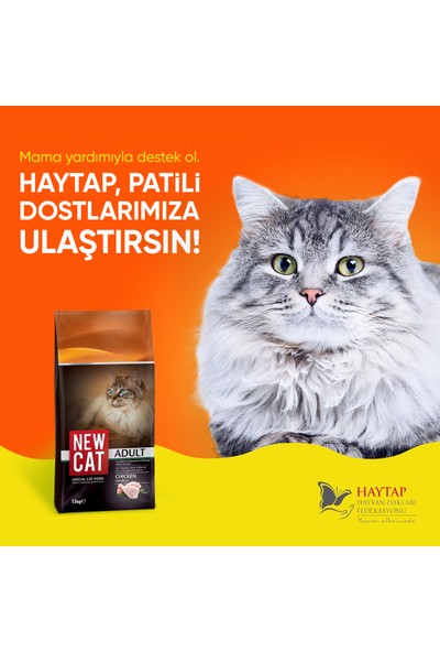Haytap Sokak Hayvanları Newcat Yardım Kedi Maması 15 kg Haytap Sokak Hayvanları Newcat Yardım Kedi Maması 15 kg