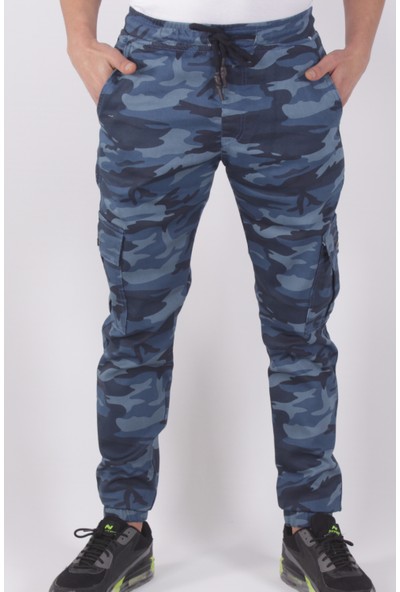 Black Steel Slim Fit,bel ve Paça Lastikli,kargo Cepli Kamuflaj Desen PANTOLON-91000