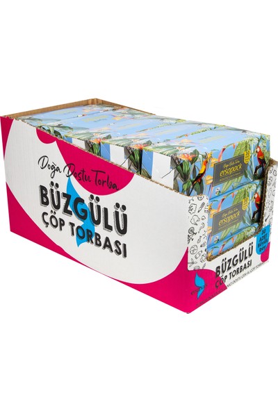 Ersopack Büzgülü Çöp Torbası - 60 Lt-15 KUTU-450 Adet - Vanilya Kokulu - Çek Al Kullanım Çöp Poşeti