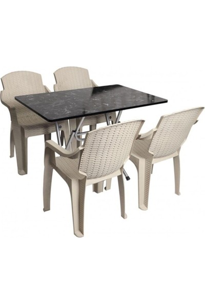 Mandella Mermer Desen 70X110 4 Kişilik Golf Koltuk Masa Takımı Çölbeji Mandella Mermer Desen 70X110 4 Kişilik Golf Koltuk Masa Takımı Çölbeji