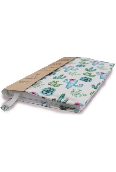 Kapax Kaktüs Desenli Yıkanabilir Kitap Kılıfı M 21 x 31 cm Yeşil