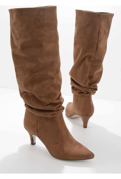 Bambi Taba Süet Kadın Çizme K035322501