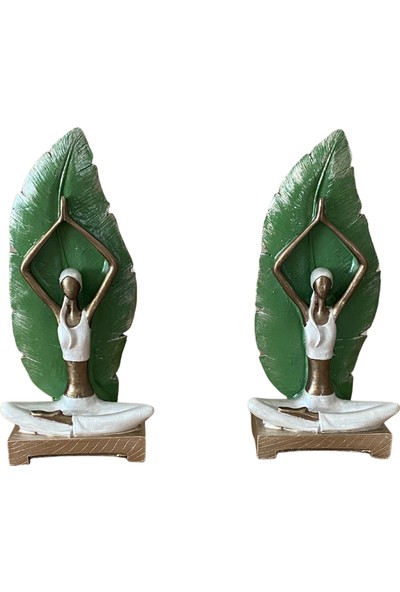Tasarloxi Dekoratif Polyester Malzemeden Ikili Yoga Yapan Kız Figürü Tasarloxi Dekoratif Polyester Malzemeden Ikili Yoga Yapan Kız Figürü