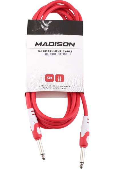 Madison Gitar Kablosu 3 Metre - Kırmızı
