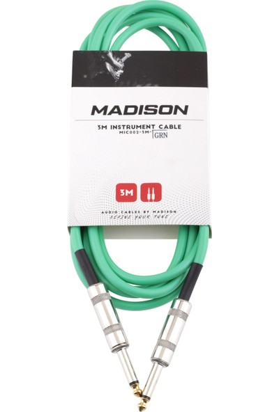 Madison Gitar Kablosu 3 Metre - Yeşil