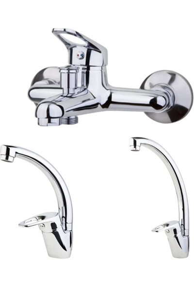 Polimak Musluk Banyo Mutfak 3 Lu Set