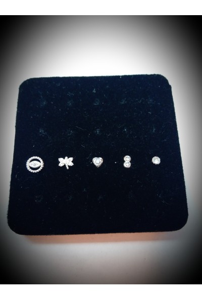 Begonia Accessories 925 Ayar Gümüş, 5 Adet Zirkon Taşlı Hızma