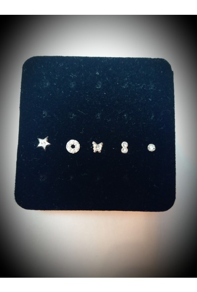 Begonia Accessories 925 Ayar Gümüş, 5 Adet Zirkon Taşlı Hızma