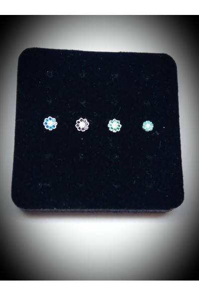 Begonia Accessories 925 Ayar Gümüş, 4 Adet Zirkon Taşlı Hızma