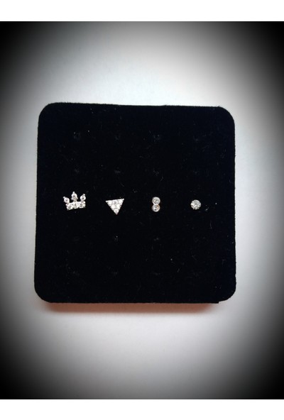 Begonia Accessories 925 Ayar Gümüş, 4 Adet Zirkon Taşlı Hızma