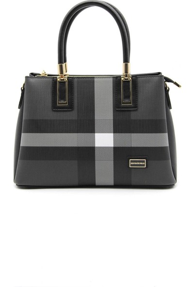 Silver Polo Siyah Üç Bölmeli Kadın El Çantası SP1000