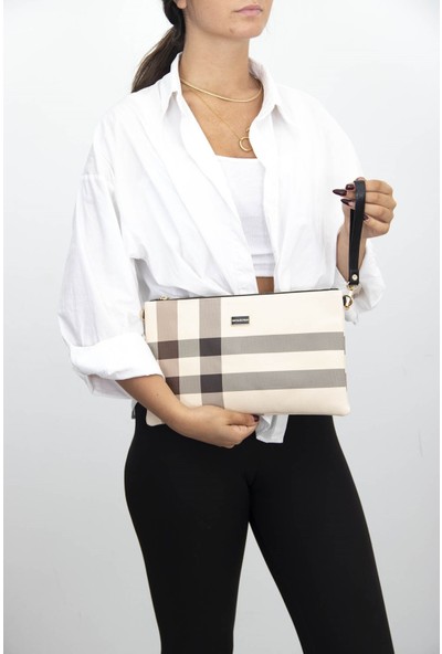 Silver & Polo Silver Polo Krem Tek Bölmeli Kadın Portföy & Clutch SP1034 Silver & Polo Silver Polo Krem Tek Bölmeli Kadın Portföy & Clutch SP1034