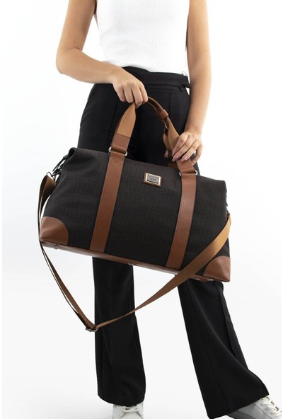 Silver Polo Kahve Tek Bölmeli Kadın Seyahat Çantası SP873