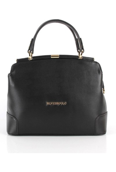 Silver Polo Siyah Üç Bölmeli Kadın El Çantası SP706