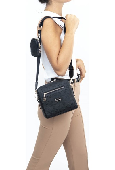 Silver & Polo Silver Polo Siyah Tek Bölmeli Kadın Çapraz Çanta SP1038