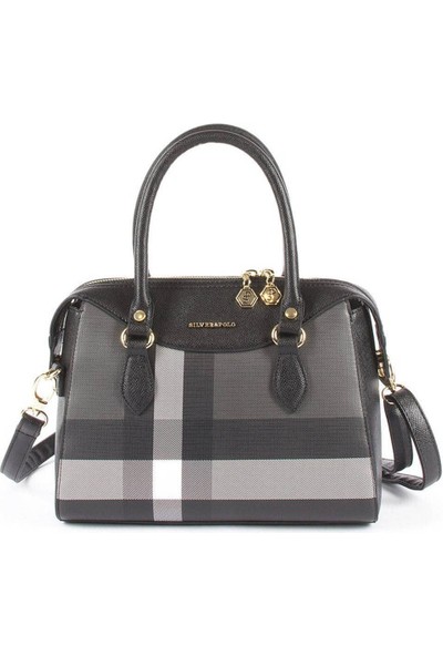 Silver Polo Siyah Tek Bölmeli Kadın El Çantası SP995