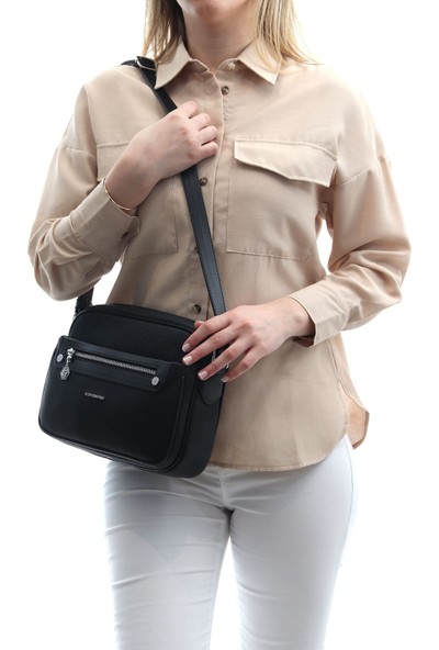 Silver Polo Siyah Tek Bölmeli Kadın Çapraz Çanta/Postacı Çantası SP753