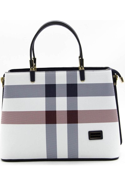 Silver Polo Beyaz Üç Bölmeli Kadın El Çantası SP924