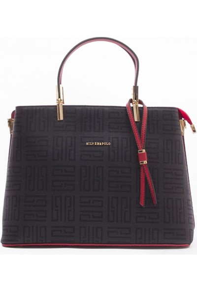 Silver & Polo Kadın El Çantası Siyah Kırmızı 924