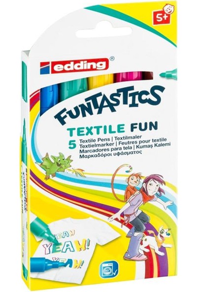 Edding Funtastıcs Kumaş Boyama Kalemi 5'li Set ED17K599 Kurşun Kalemler Edding Funtastıcs Kumaş Boyama Kalemi 5'li Set ED17K599 Kurşun Kalemler