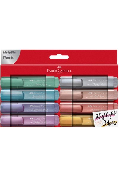 Faber-Castell Fosforlu K 46 Metalik Renk 8'li 154689 Fosforlu Kalemler Faber-Castell Fosforlu K 46 Metalik Renk 8'li 154689 Fosforlu Kalemler