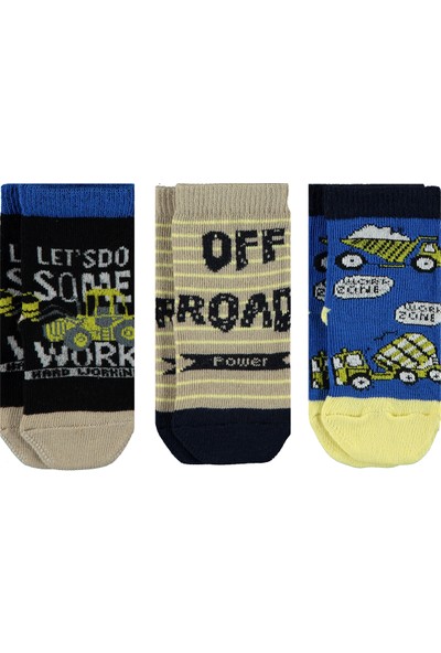 Civil Baby Erkek Bebek 3'lü Çorap Set 0-24 Ay Saks Mavisi Civil Baby Erkek Bebek 3'lü Çorap Set 0-24 Ay Saks Mavisi