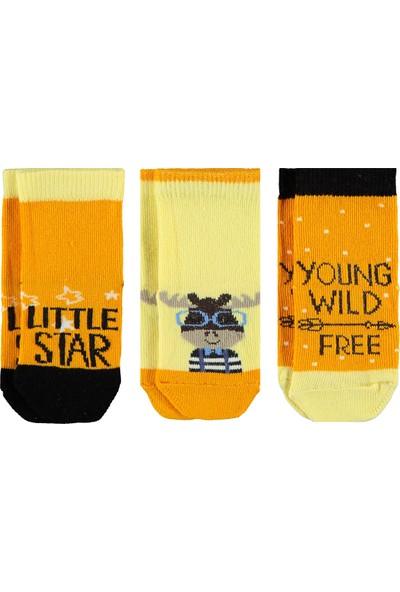 Civil Baby Erkek Bebek 3'lü Çorap Set 0-24 Ay Hardal Civil Baby Erkek Bebek 3'lü Çorap Set 0-24 Ay Hardal