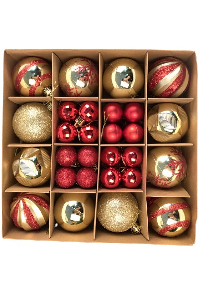 Xhome 44 Adet Noel Dekorasyon Kolye Noel Topu Kutulu (Yurt Dışından)