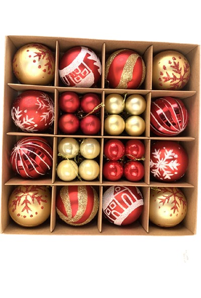 Xhome 44 Adet Noel Dekorasyon Kolye Noel Topu Kutulu (Yurt Dışından)