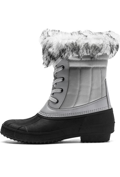 SITONG Gri Peluş Üst Kar Botları Su Geçirmez Pamuk Ayakkabı Bayan Ayakkabıları