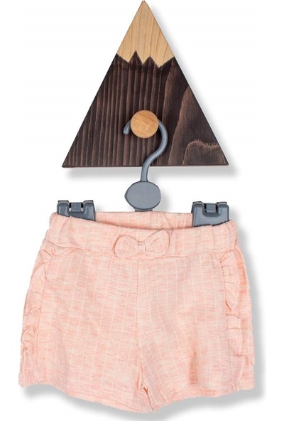 Kurdele Detaylı Pembe Şort