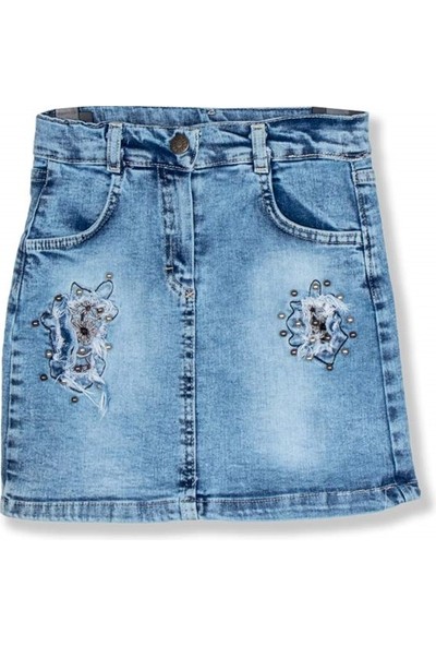 Incili Kız Çocuk Kot Etek