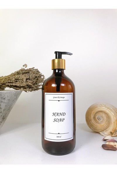 Green Fly Design Amber Cam Şişe 500 ml Hand Soap Green Fly Design Amber Cam Şişe 500 ml Hand Soap