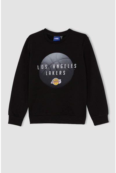 DeFacto Erkek Çocuk NBA Los Angeles Lakers Lisanslı Relax Fit Bisiklet Yaka Sweatshirt W9201A621CW DeFacto Erkek Çocuk NBA Los Angeles Lakers Lisanslı Relax Fit Bisiklet Yaka Sweatshirt W9201A621CW