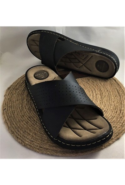 Yıldırım Ayakkabıcılık Yumuşak Deri Topuk Dikeni Önleyici Hafif Erkek Terliği