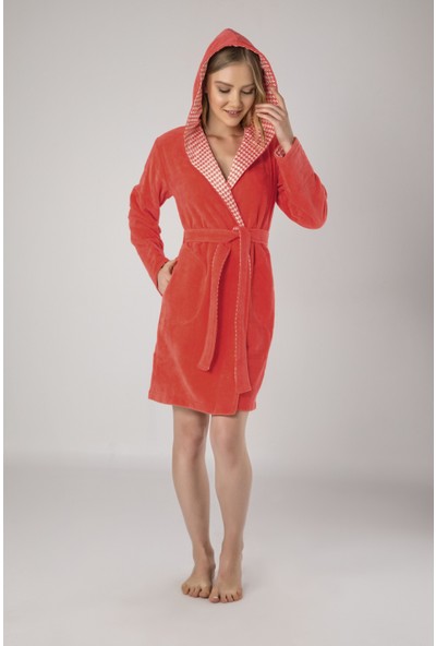 Nuşa Turkuaz Yaka Poplin Bambo Bayan Bornozu Nuşa Turkuaz Yaka Poplin Bambo Bayan Bornozu