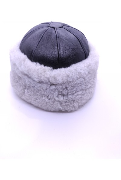 Derinhome Derihome Unisex Beyaz Kürklü Hakiki Deri Börk Şapka Derinhome Derihome Unisex Beyaz Kürklü Hakiki Deri Börk Şapka