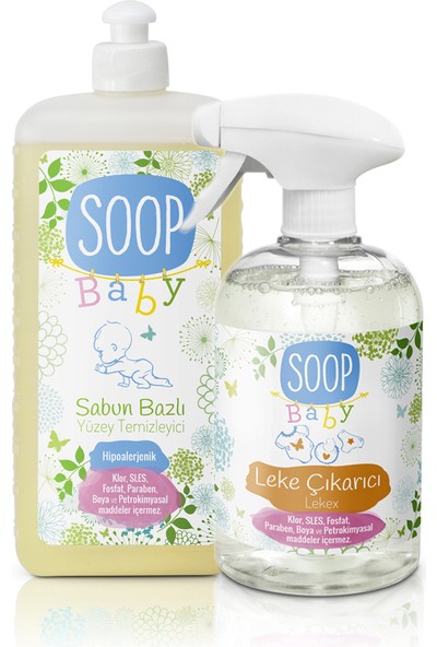 Soop Home Soop Baby Leke Çıkarıcı Lekex ve Soop Baby Bekekler Için Yüzey Temizeyici Soop Home Soop Baby Leke Çıkarıcı Lekex ve Soop Baby Bekekler Için Yüzey Temizeyici