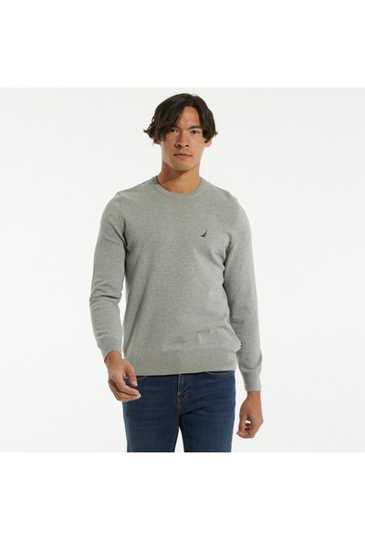 Nautıca Erkek Gri Uzun Kollu Triko Kazak SC17551T.0GH