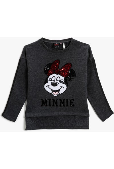 Koton Minnie Mouse Lisanslı Baskı Sweatshirt Pullu Uzun Kollu Koton Minnie Mouse Lisanslı Baskı Sweatshirt Pullu Uzun Kollu