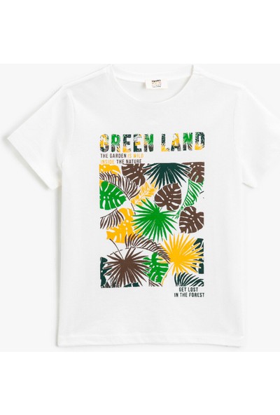 Koton Erkek Çocuk Tropik Baskılı Kısa Kollu Tişört Pamuklu Koton Erkek Çocuk Tropik Baskılı Kısa Kollu Tişört Pamuklu