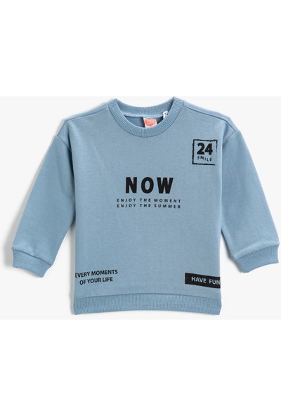 Koton Erkek Bebek Baskılı Sweatshirt Bisiklet Yaka Pamuklu