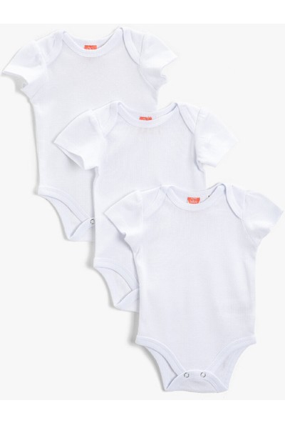 Koton Koton 3'lü Kısa Kollu Çıtçıtlı Tulum Seti Pamuklu