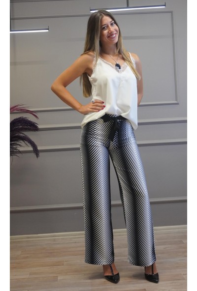 Lagom İstanbul Lagom Zebra Desenli Yazlık Şık Kadın Pantolon Lagom İstanbul Lagom Zebra Desenli Yazlık Şık Kadın Pantolon