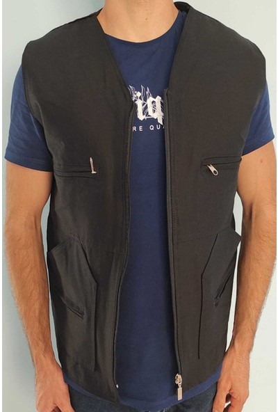 Modası Yan Cepli Keçeli Erkek Kışlık Yelek