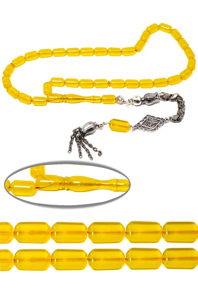 Tesbih Atölyesi Sarı Renkli Kapsül Kesim Zar Kehribar Tesbih Tesbih Atölyesi Sarı Renkli Kapsül Kesim Zar Kehribar Tesbih