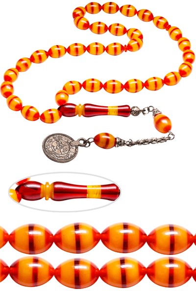 Tesbih Atölyesi Kral Püsküllü Beyzi Kesim Turuncu Renkli Sürmeli Toz Kehribar Tesbih Tesbih Atölyesi Kral Püsküllü Beyzi Kesim Turuncu Renkli Sürmeli Toz Kehribar Tesbih