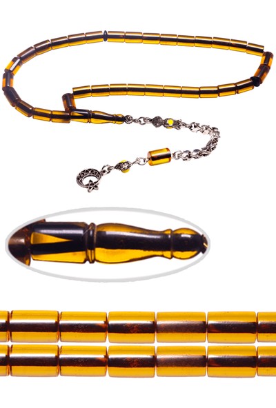 Tesbih Atölyesi Sarı Mineli Halep Püsküllü Kesme Ateş Kehribar Tesbih Tesbih Atölyesi Sarı Mineli Halep Püsküllü Kesme Ateş Kehribar Tesbih