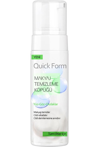 Quick Form Makyaj Temizleme Köpüğü Paraben ve Alkol Içermez Quick Form Makyaj Temizleme Köpüğü Paraben ve Alkol Içermez
